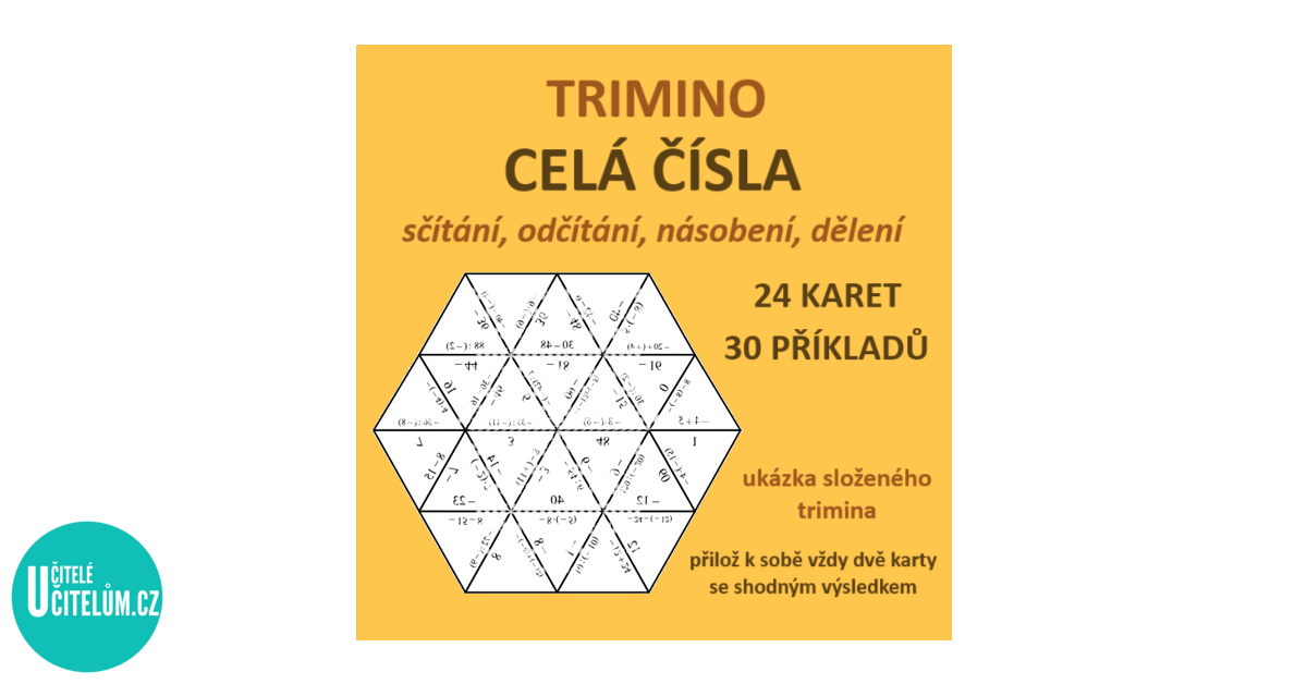 Trimino – CELÁ ČÍSLA – sčítání, odčítání, násobení, dělení - Matematika | UčiteléUčitelům.cz